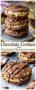 Chocolate Caramel Sandwich Cookies - Sugar Spun Run