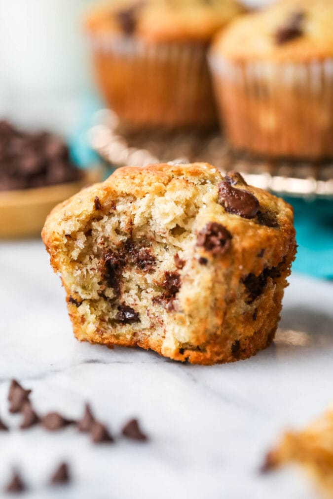 Chocolate Chip Banana Muffins - Sugar Spun Run
