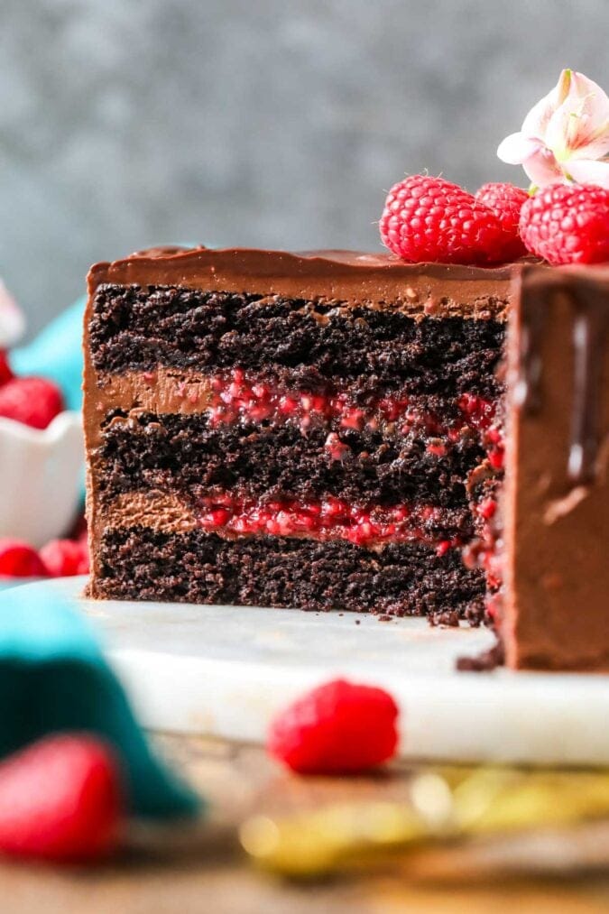 Chocolate Raspberry Cake - Sugar Spun Run