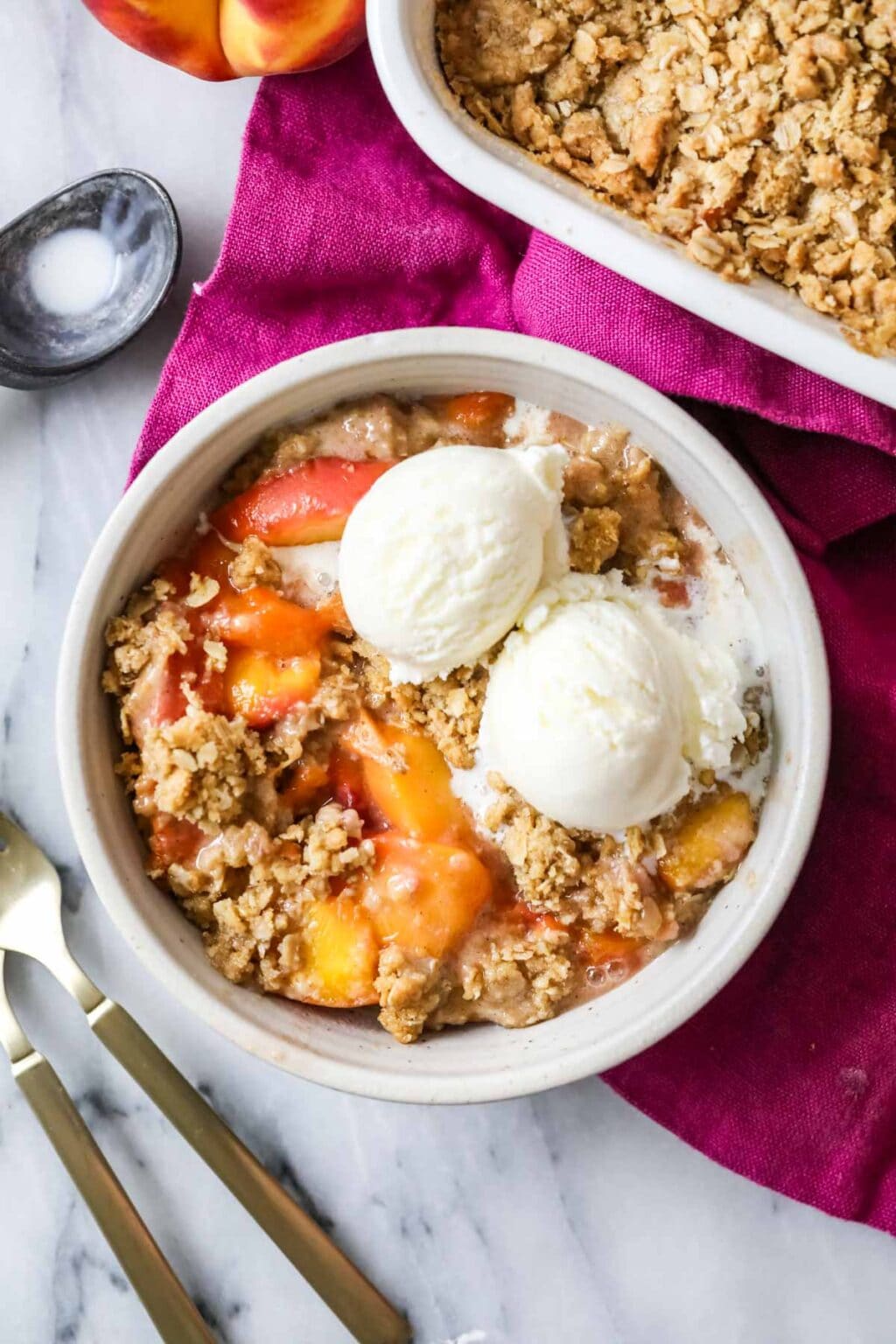 Peach Crisp Recipe - Sugar Spun Run