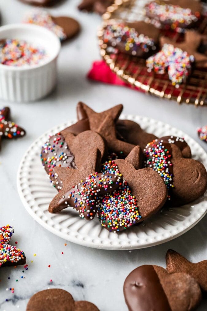 Chocolate Shortbread Cookies - Sugar Spun Run
