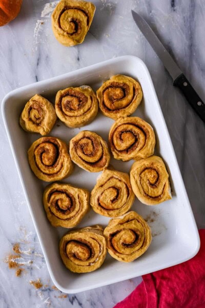 Pumpkin Cinnamon Rolls - Sugar Spun Run